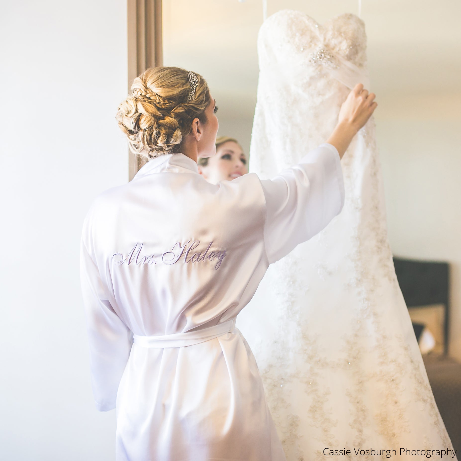 Personalized Mrs. Satin Bridal Robe, Monogrammed Bride Robe – Classy Bride