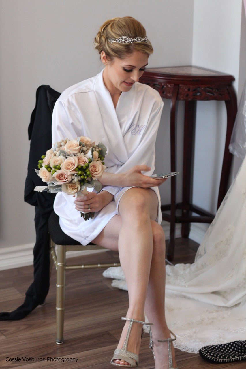 Personalized Mrs. Satin Bridal Robe, Monogrammed Bride Robe – Classy Bride