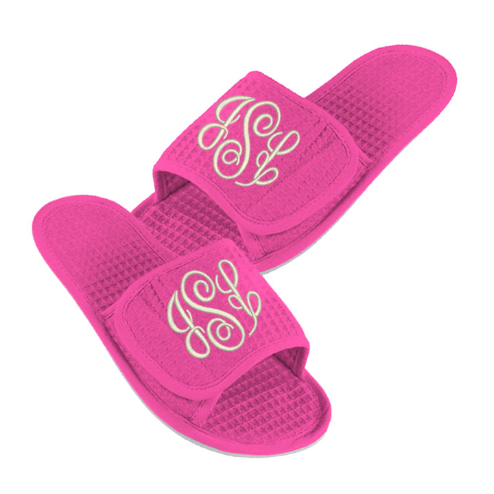 Monogrammed Waffle Weave Spa Slippers – Classy Bride