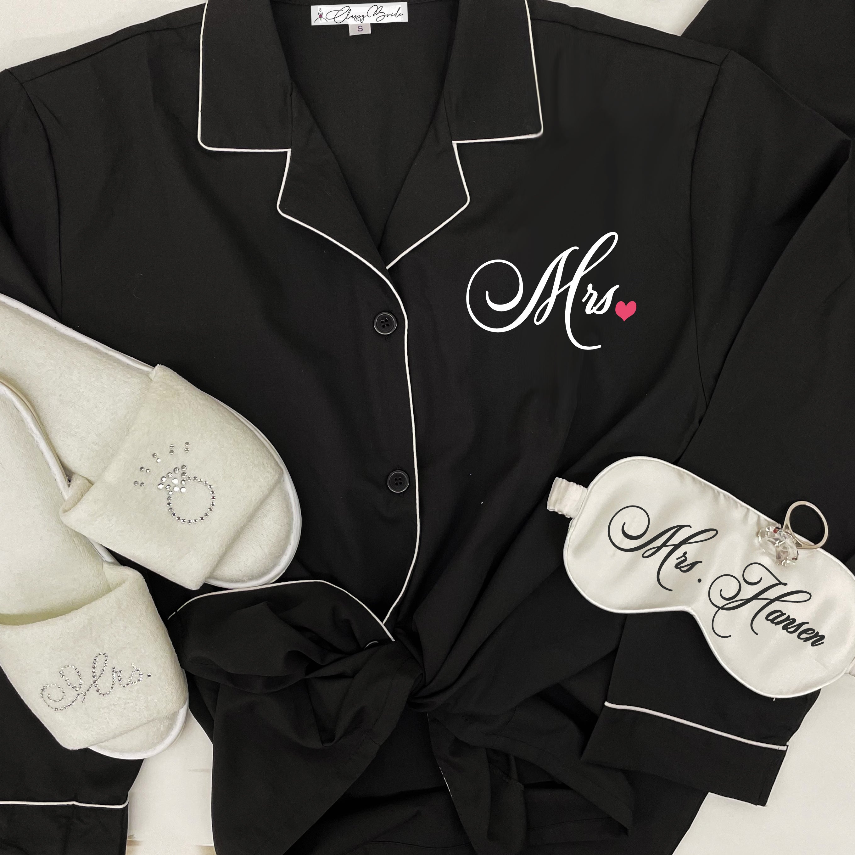 Mrs. Pajamas, Mrs. Button Down Pajama Set, Bridal Shower Gift – Classy ...